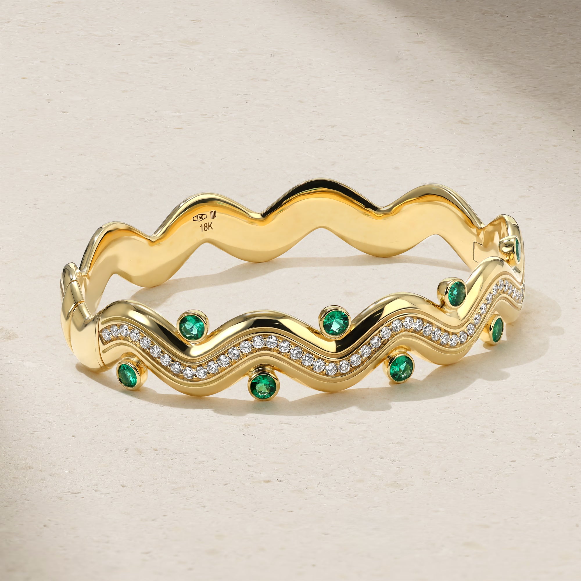 Riva Surge Emerald and Diamond Bangle – Mark Henry Jewelry