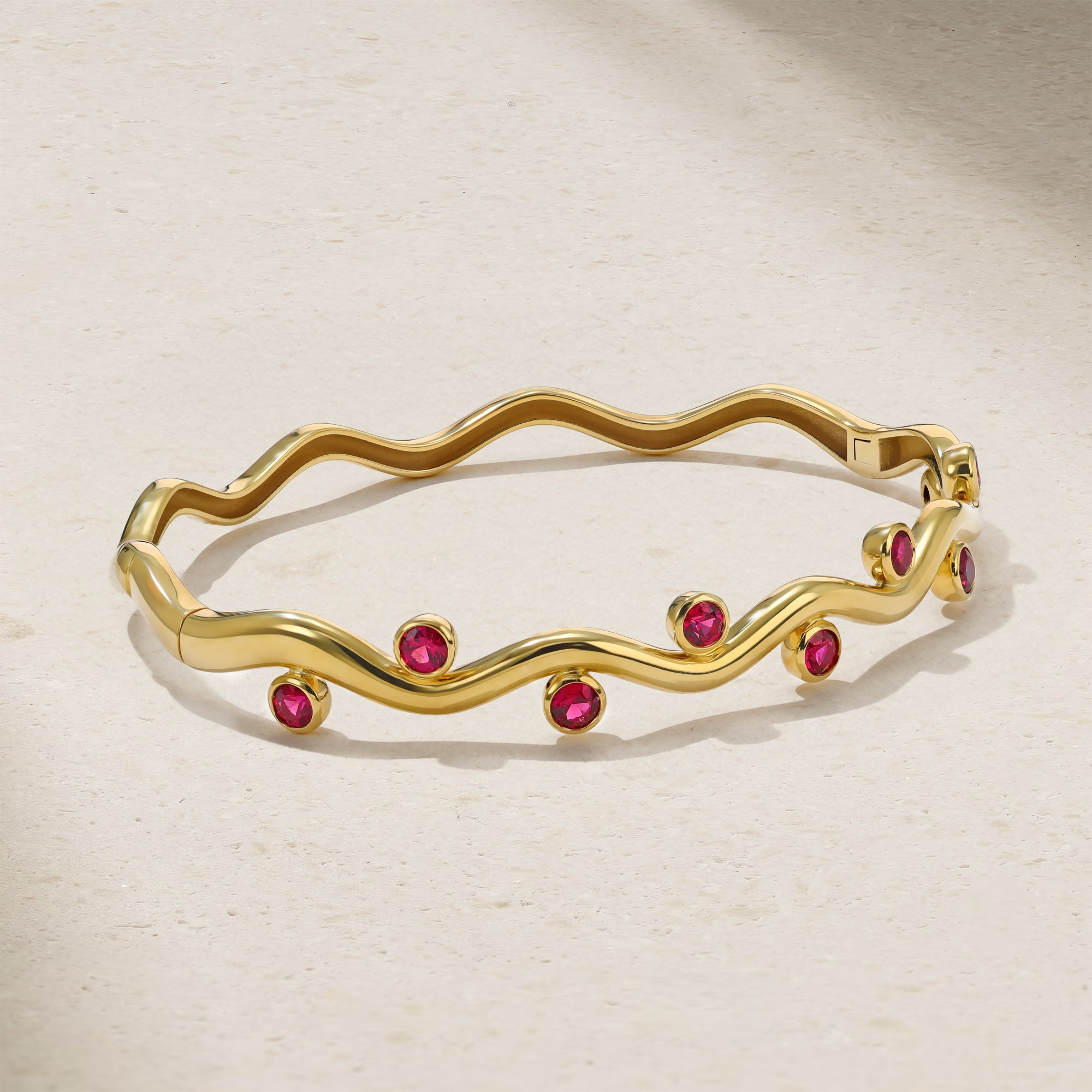 Riva Wavy Ruby Bangle – Mark Henry Jewelry