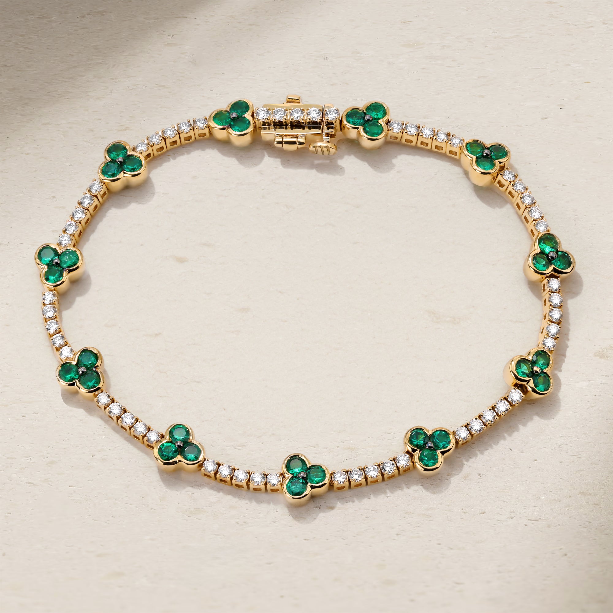 Trinity Emerald and Diamond Tennis Bracelet – Mark Henry Jewelry