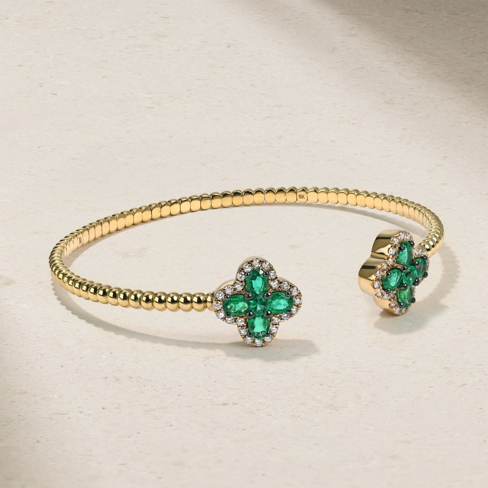 Felicity Emerald and Diamond Beaded Bangle – Mark Henry Jewelry