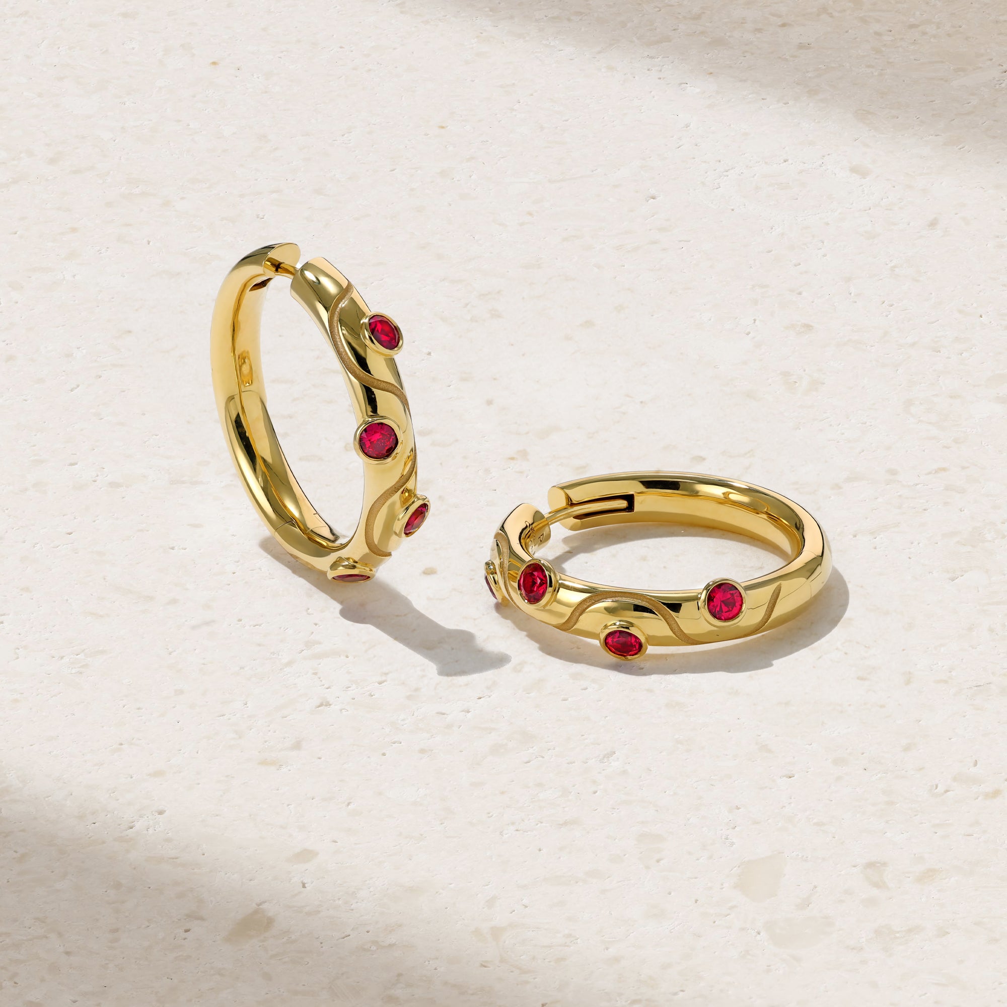 Riva Crest Ruby Hoop Earrings – Mark Henry Jewelry