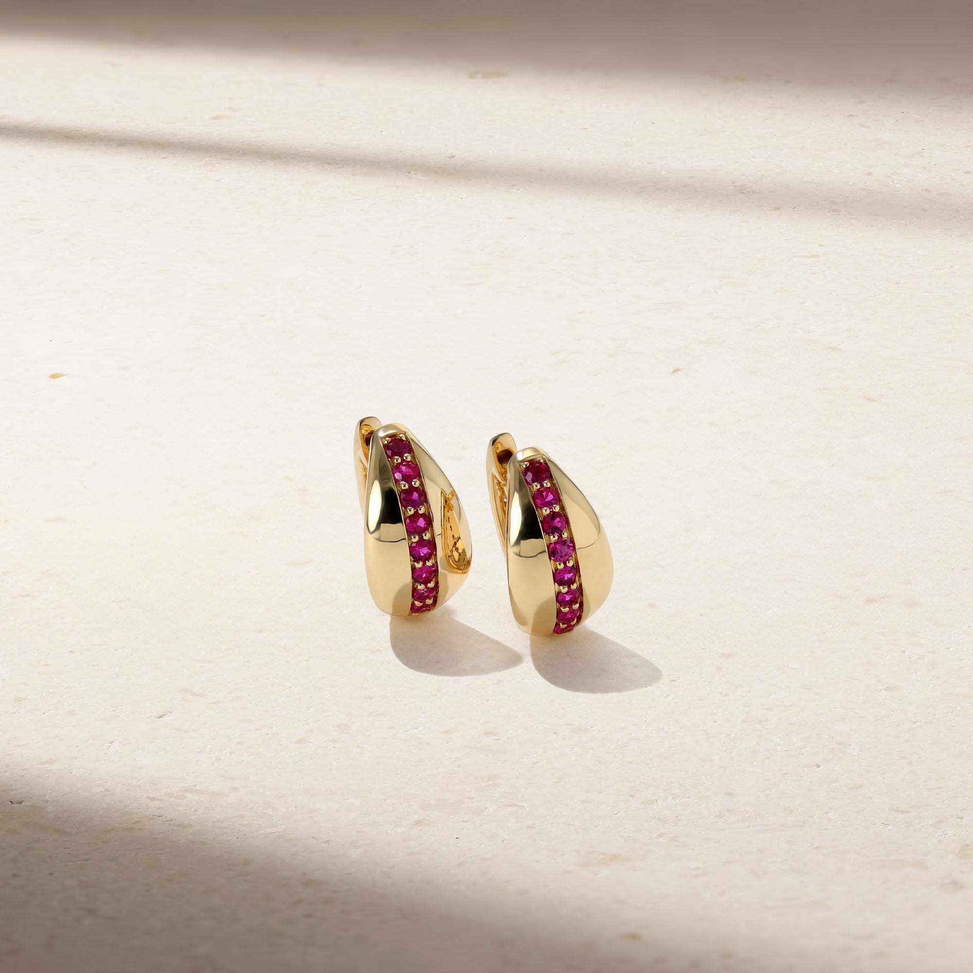 Saturn Ruby Huggie Earrings – Mark Henry Jewelry