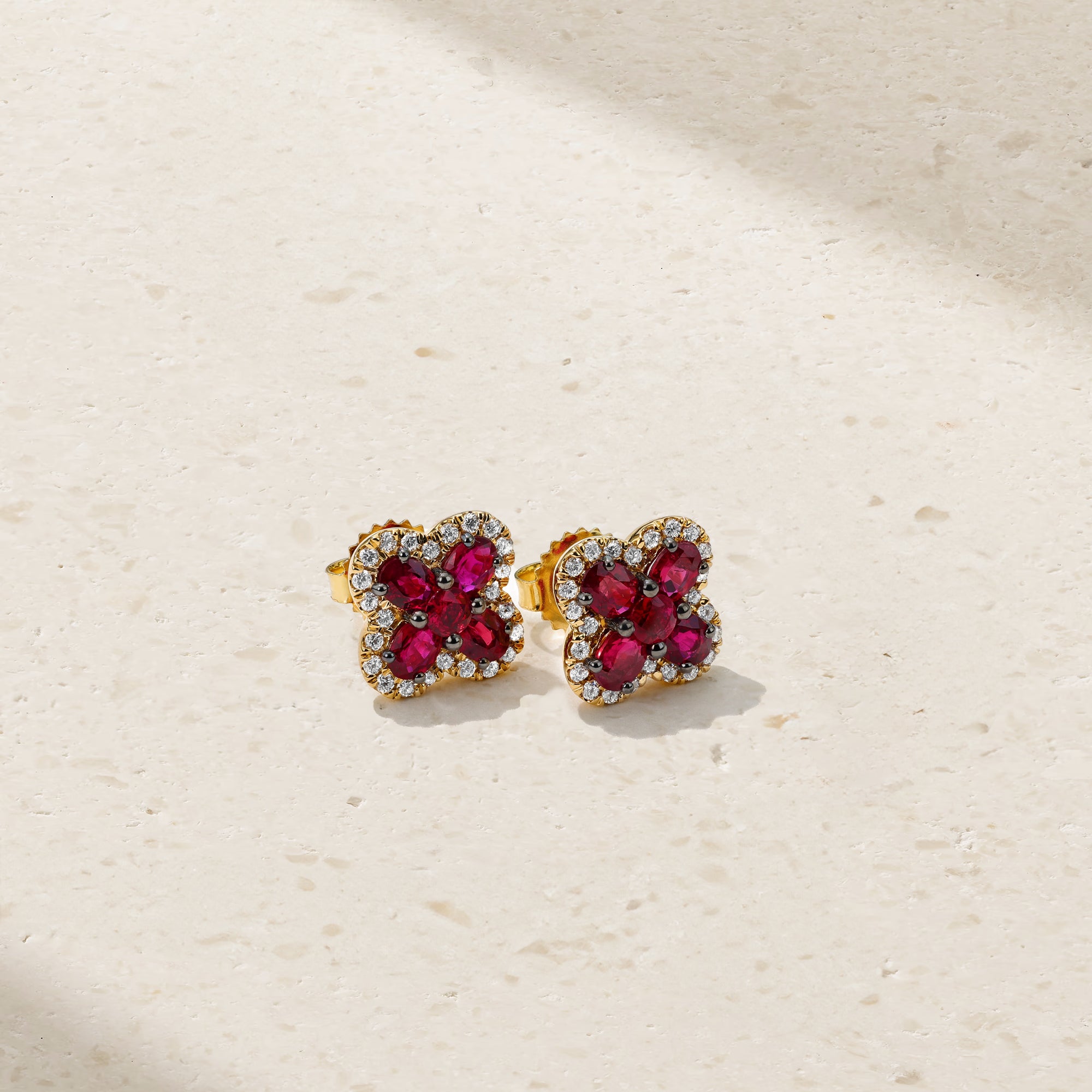 Felicity Ruby and Diamond Stud Earrings – Mark Henry Jewelry