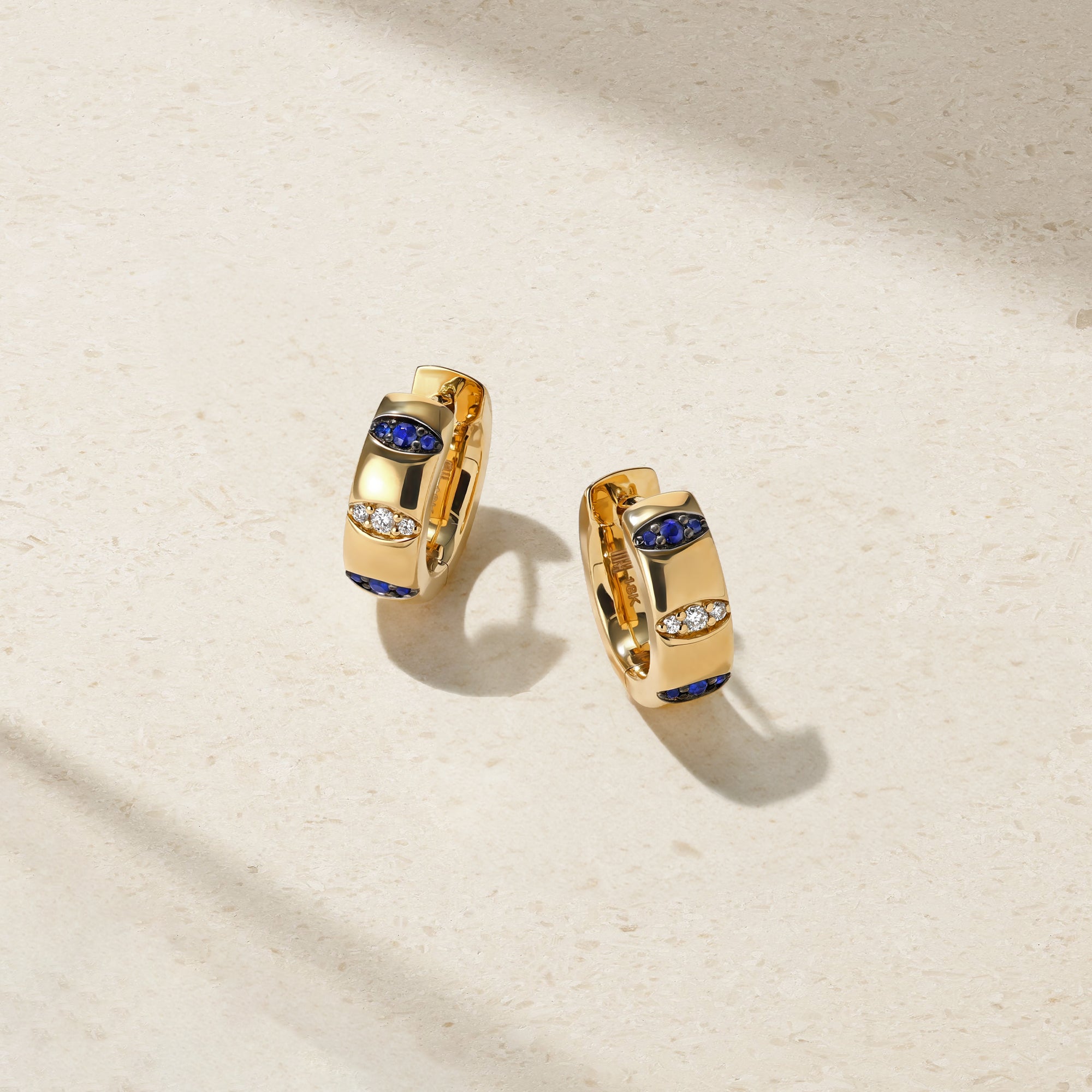 Guardian Pavé Sapphire Huggie Earrings – Mark Henry Jewelry