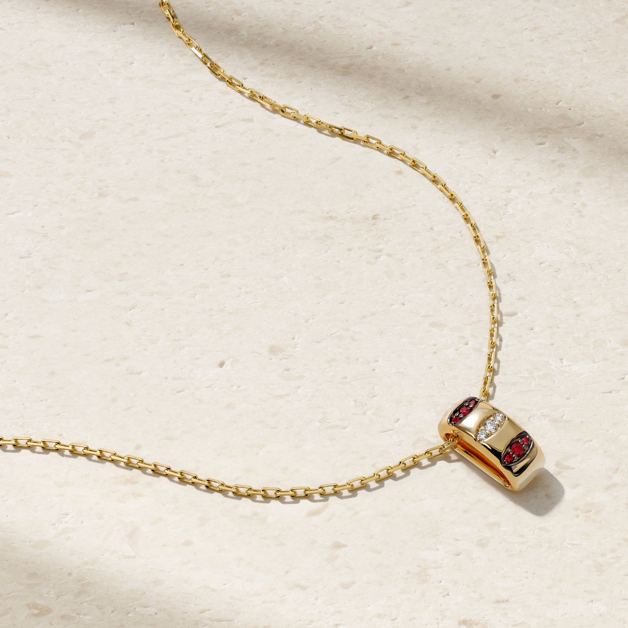 Guardian Pavé Ruby Barrel Pendant – Mark Henry Jewelry