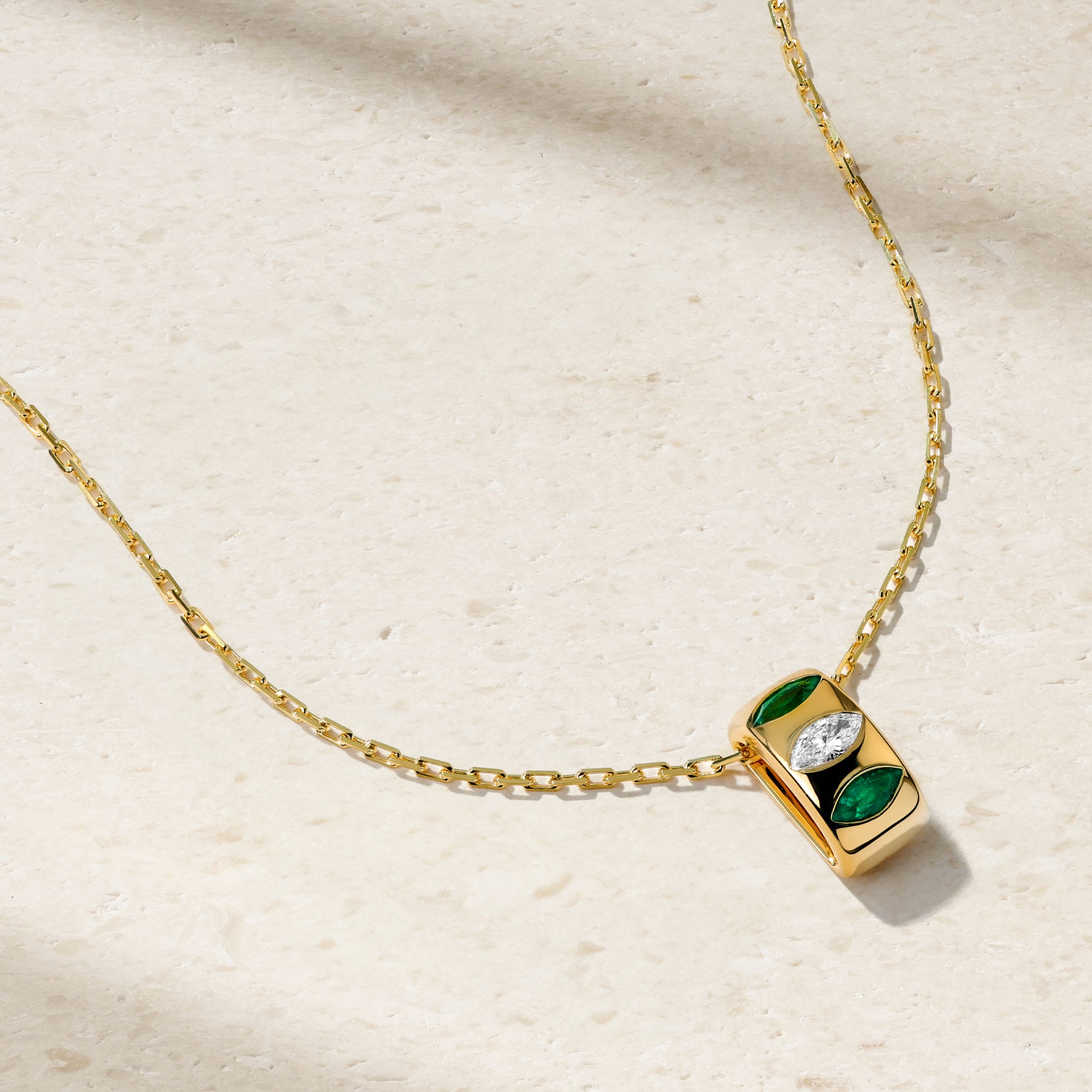 Guardian Emerald and Diamond Barrel Pendant – Mark Henry Jewelry