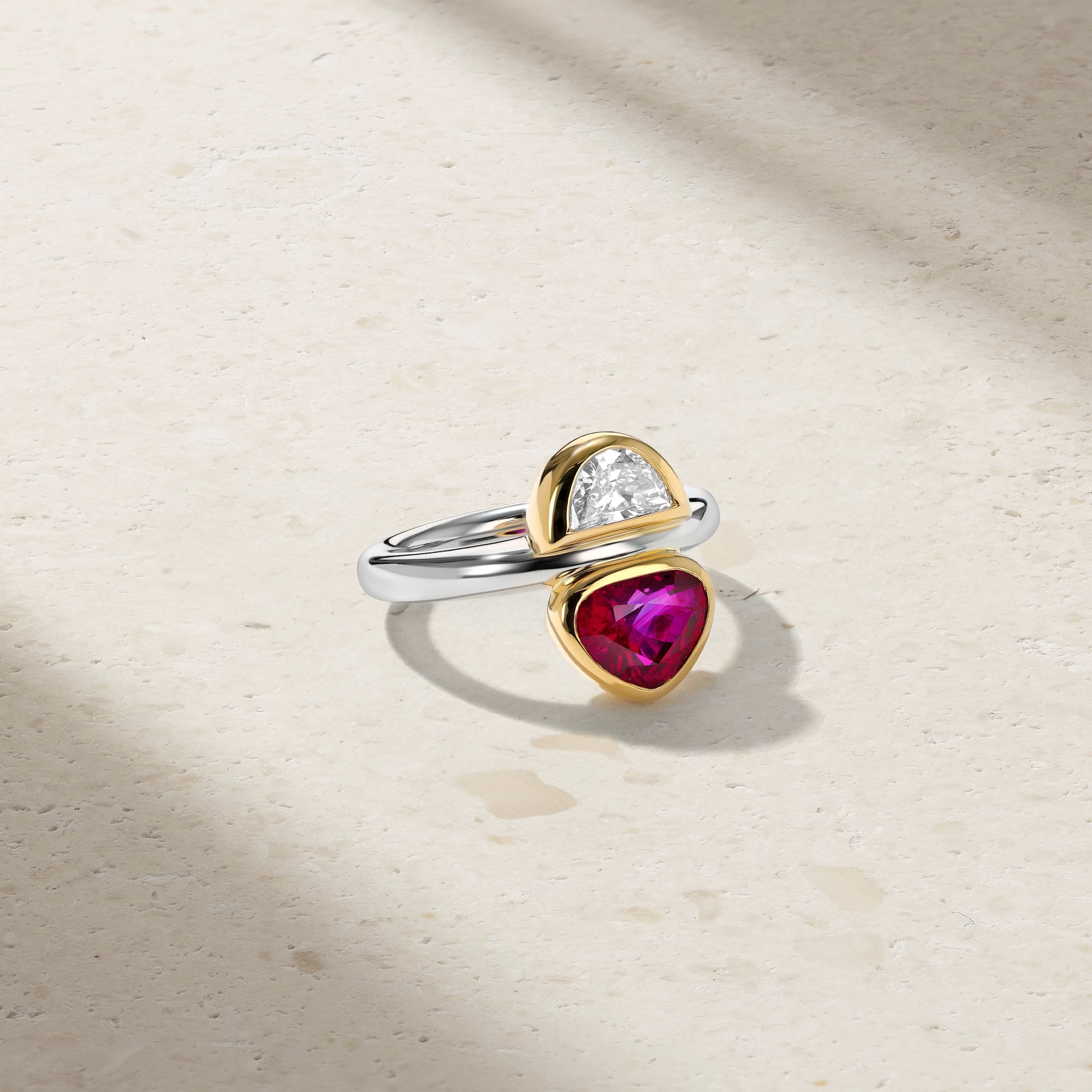Silky Ruby and Diamond Gemini Ring – Mark Henry Jewelry