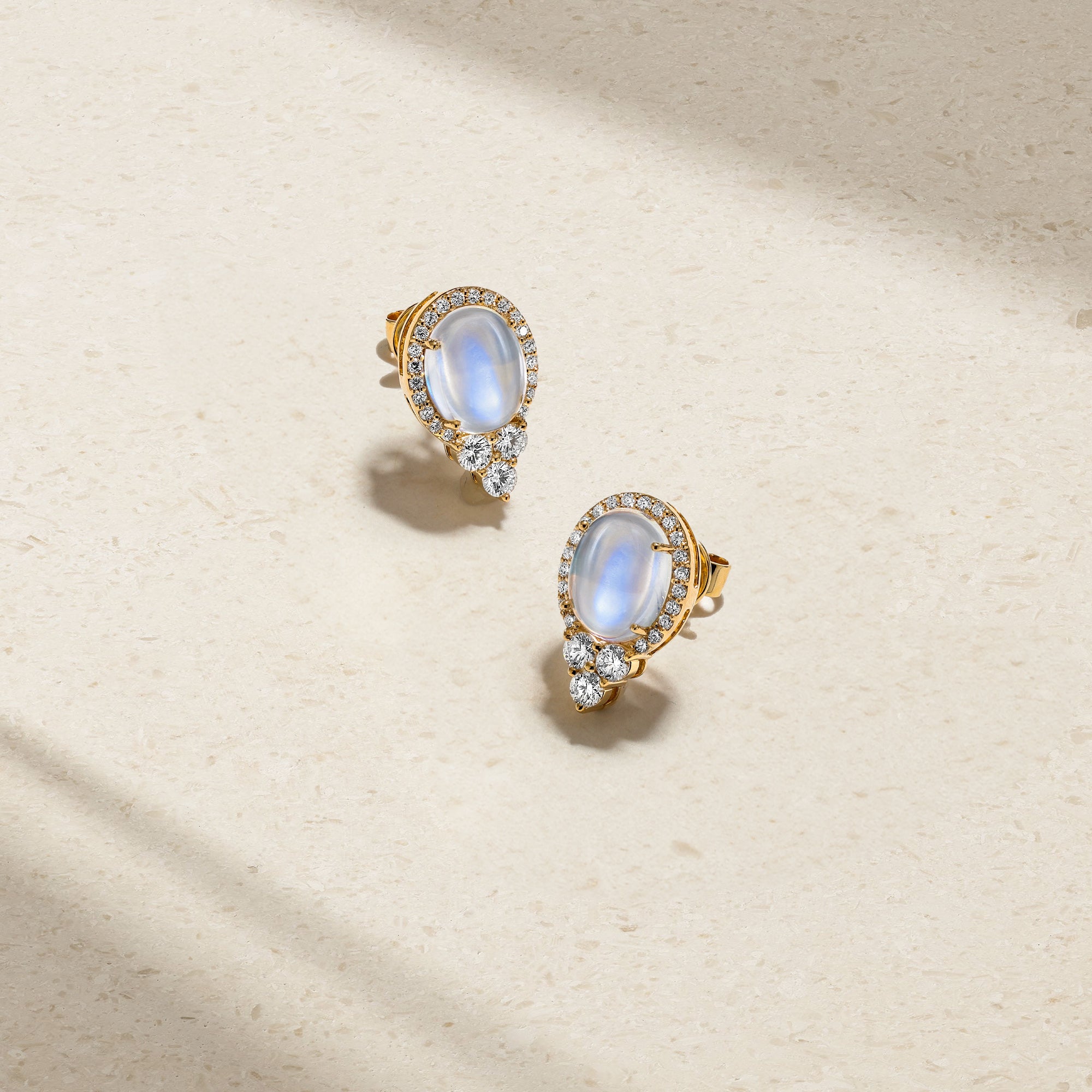 Grapevine Moonstone and Diamond Stud Earrings – Mark Henry Jewelry