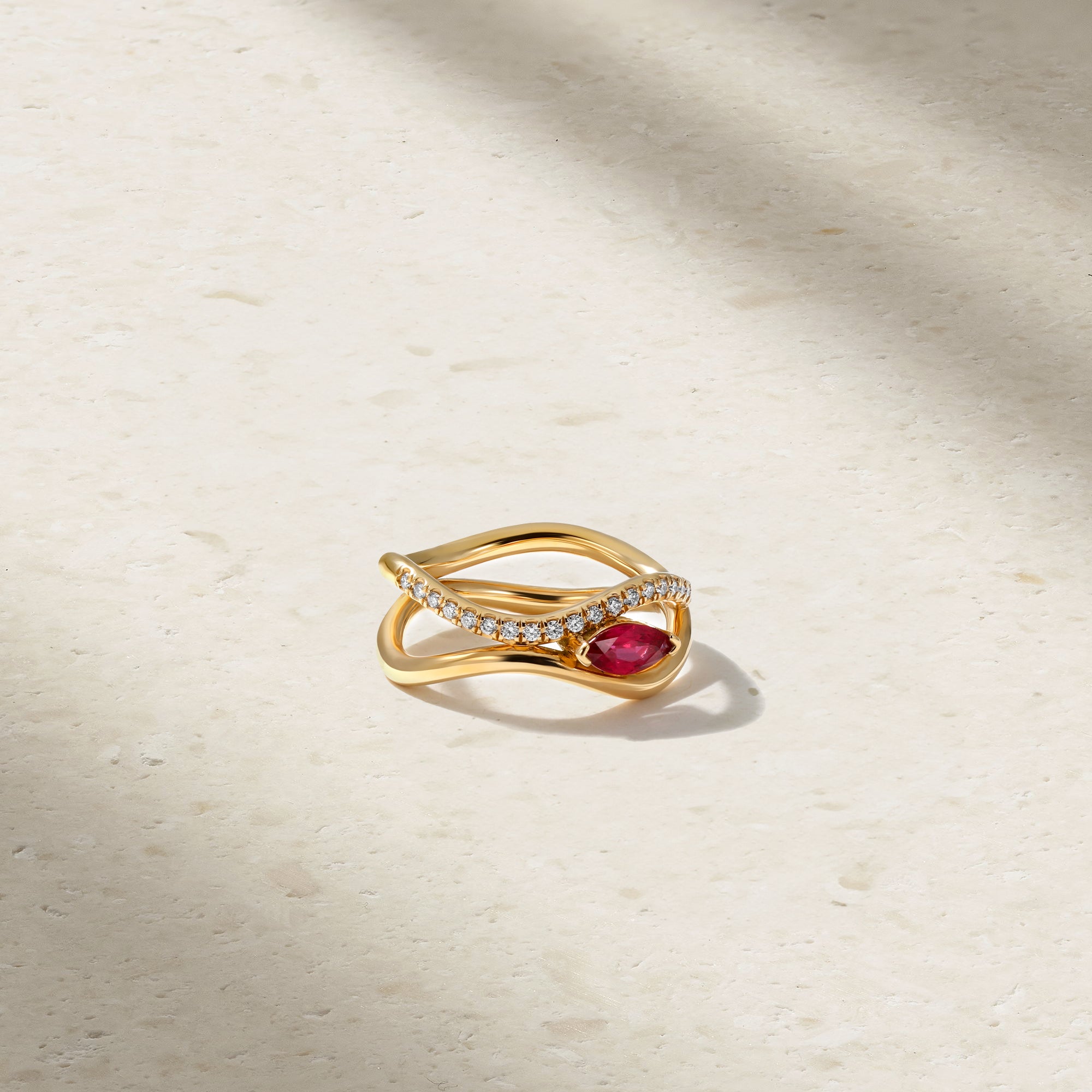 Mirrored Wave Ruby and Diamond Ring – Mark Henry Jewelry