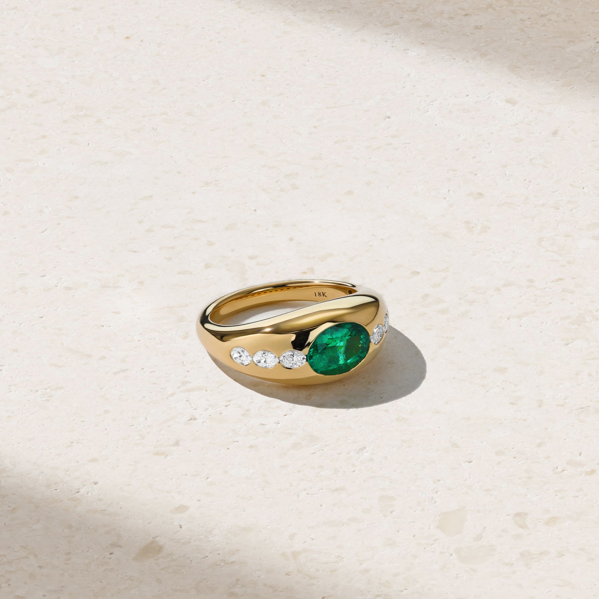 Gypsy Oval Emerald and Diamond Ring – Mark Henry Jewelry